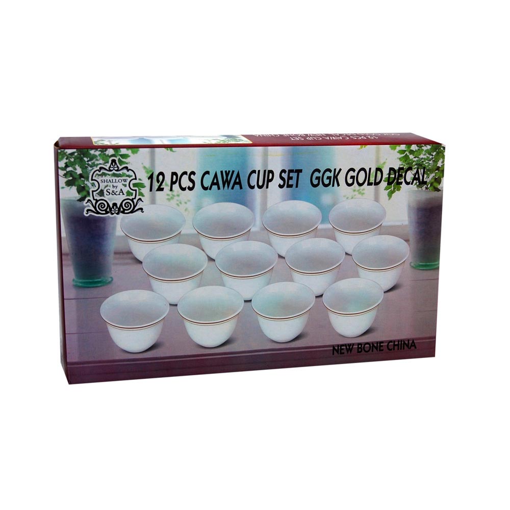 Cawa Cup set - GGK Gold Decal - 12pcs > Julnar General Trading